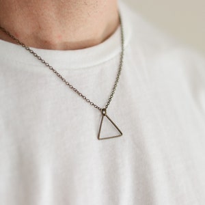 Triangle Necklace for Men, Custom Size, Men's Necklace With a Bronze ...