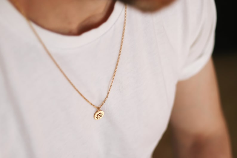 Sun Necklace for Men Groomsmen Gift Men's Necklace Gold - Etsy