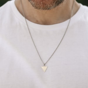 Triangle Necklace for Men, Waterproof Jewelry, Men's Necklace With a ...