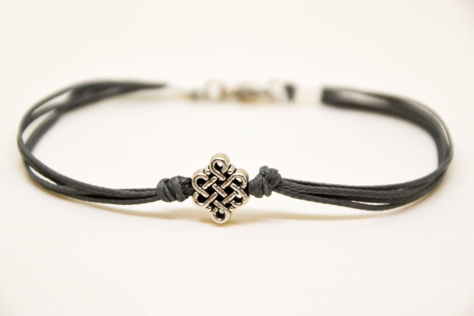 Infinity Bracelet for Men, Brown Cord Men's Bracelet, Silver Infinity ...
