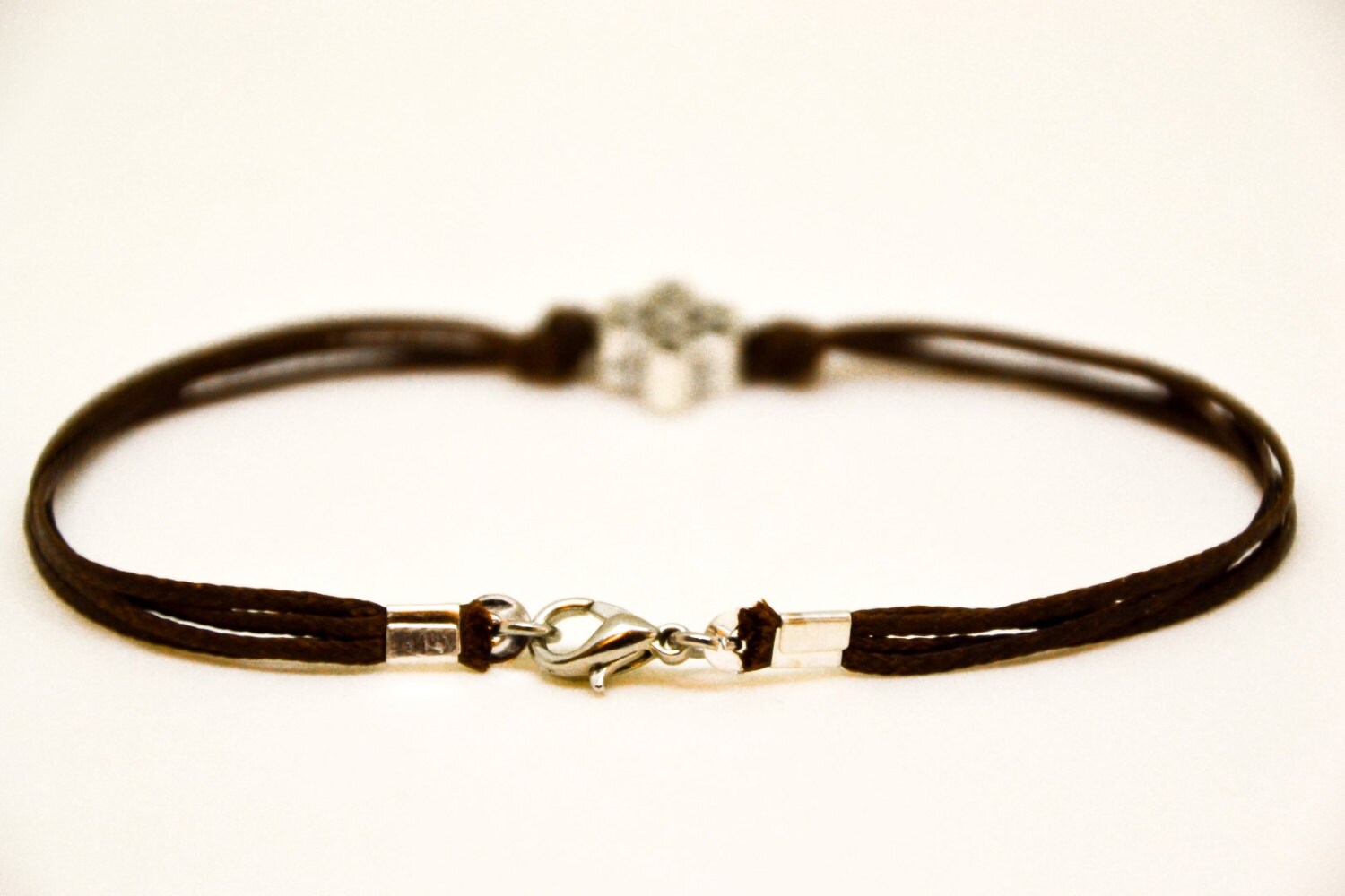 Infinity Bracelet for Men, Brown Cord Men's Bracelet, Silver Infinity ...