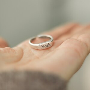 Personalized Ring for Men, Men's Ring With Engraved Name, Silver ...