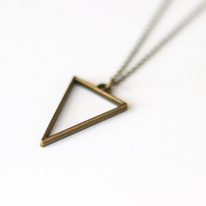 Triangle Necklace for Men, Groomsmen Gift, Men's Necklace With a Bronze ...