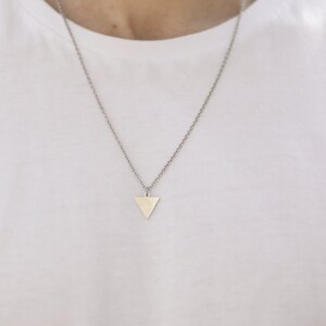 Triangle Necklace for Men, Waterproof Jewelry, Men's Necklace With a ...