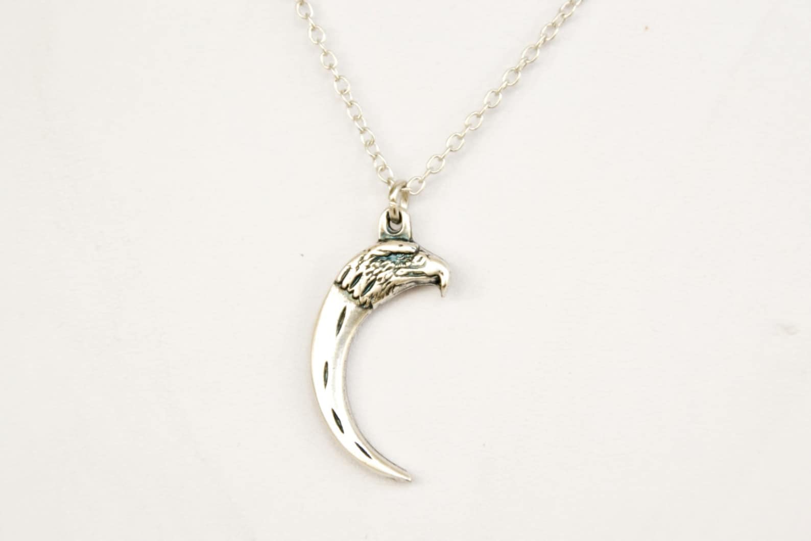 Eagle and Claw Necklace for Men, Men's Eagle Claw Necklace, Silver Tone ...