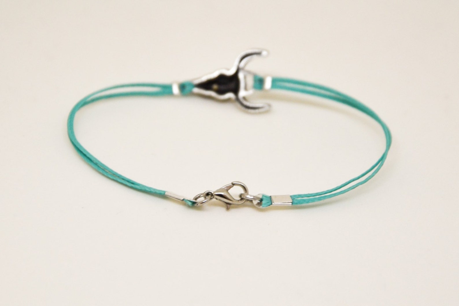 Bull Head Bracelet Men's Bracelet Silver Bull Charm | Etsy