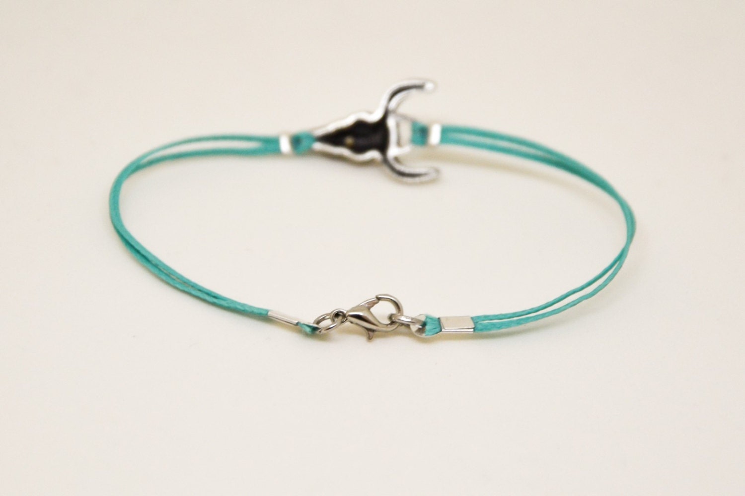 Bull Head Bracelet Men's Bracelet Silver Bull Charm - Etsy