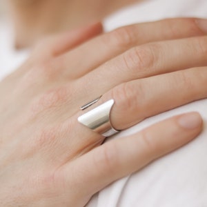 Ring for Men, Silver Front Open Ring, Men's Asymmetric Ring, Gift for ...