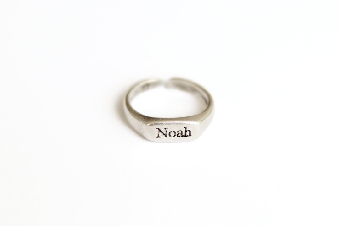 Personalized Ring for Men, Men's Ring With Engraved Name, Silver ...