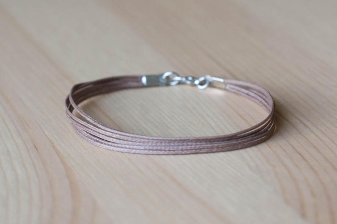String Bracelet, Customised Mens Bracelet, Strand Only, Brown Cord ...