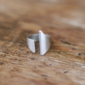 Ring for Men, Silver Front Open Ring, Men's Asymmetric Ring, Gift for ...