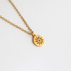 Sun Necklace for Men, Groomsmen Gift, Men's Necklace Gold Sun Pendant ...