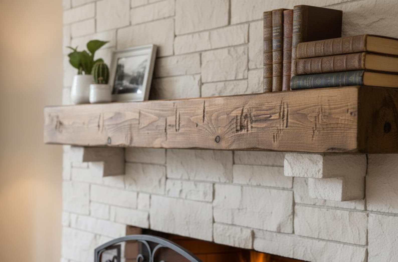 Hand-hewn Pine Box Beam Mantel: Rustic Floating Shelf, Faux Beam - Etsy