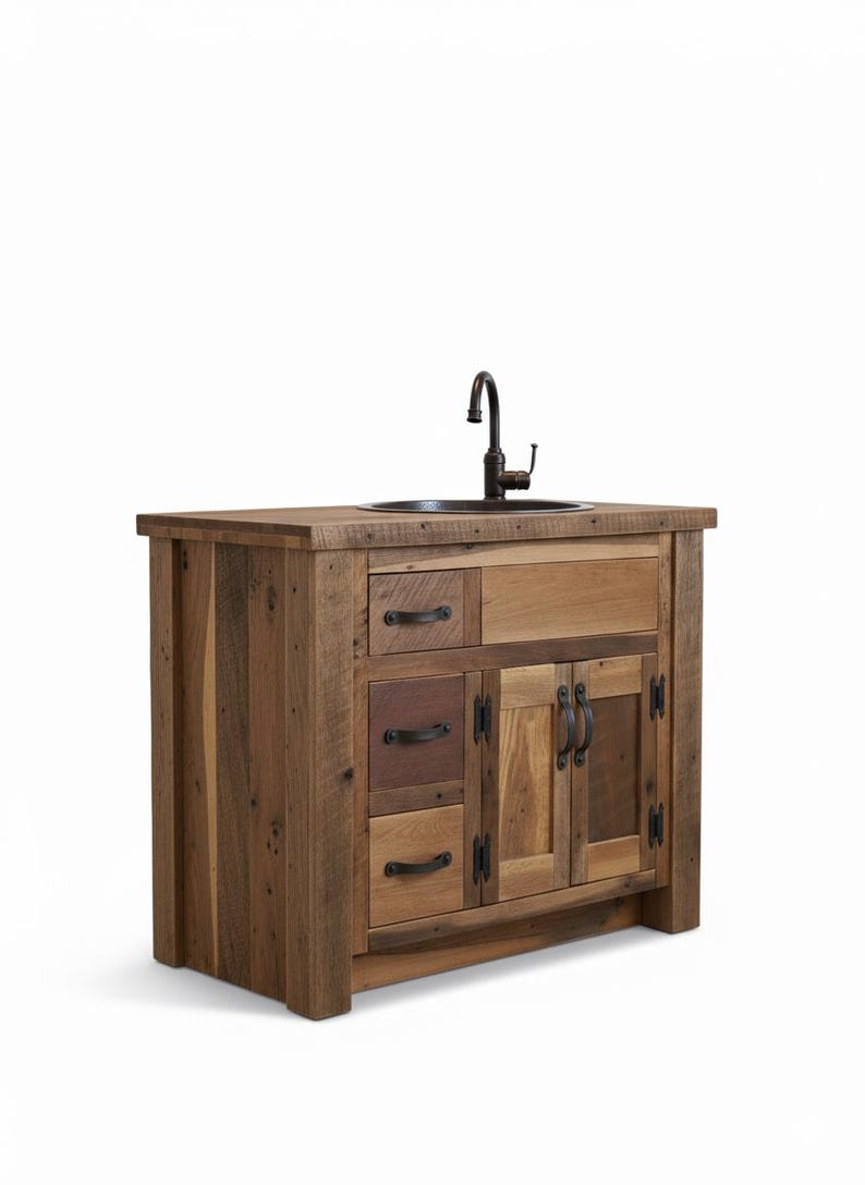 Reclaimed Oak Bathroom Vanity Farmhouse Rustic Original - Etsy