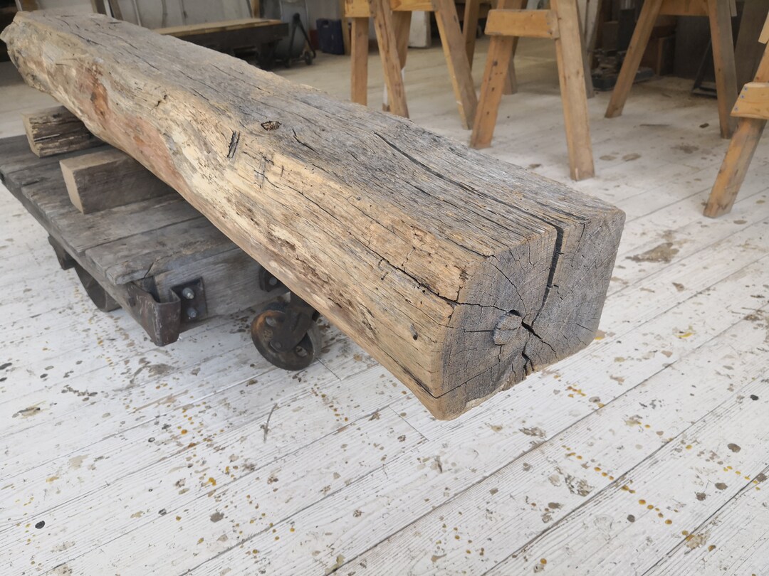9 1/2"x6 1/2"x87" Hand Hewn Oak Beam, Farmhouse, Barnbeam, Cabin ...