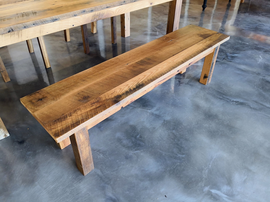 Rustic Reclaimed Oak Farm Bench - Etsy