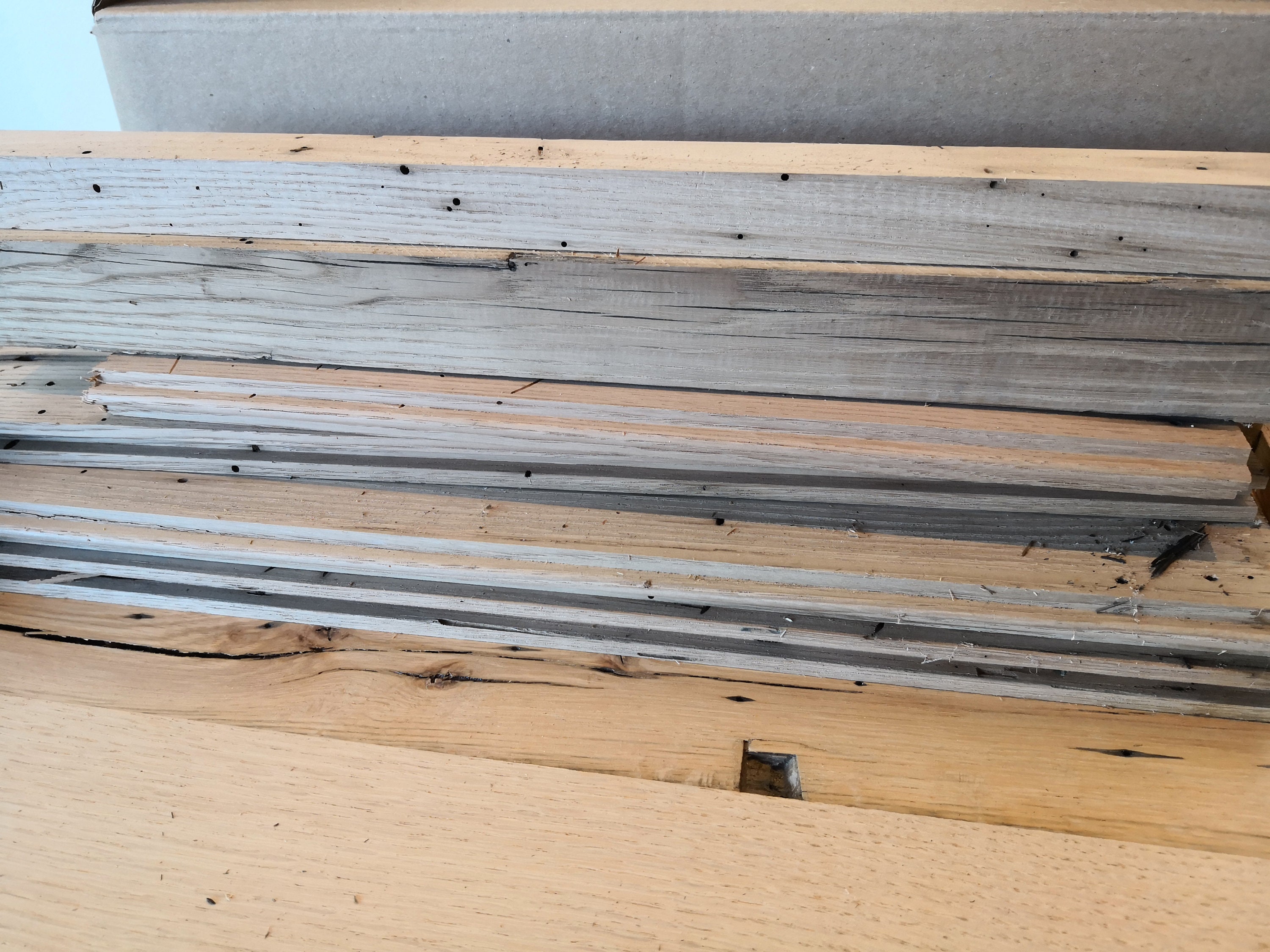 Box Full of Reclaimed Antique Chestnut Wood | Etsy