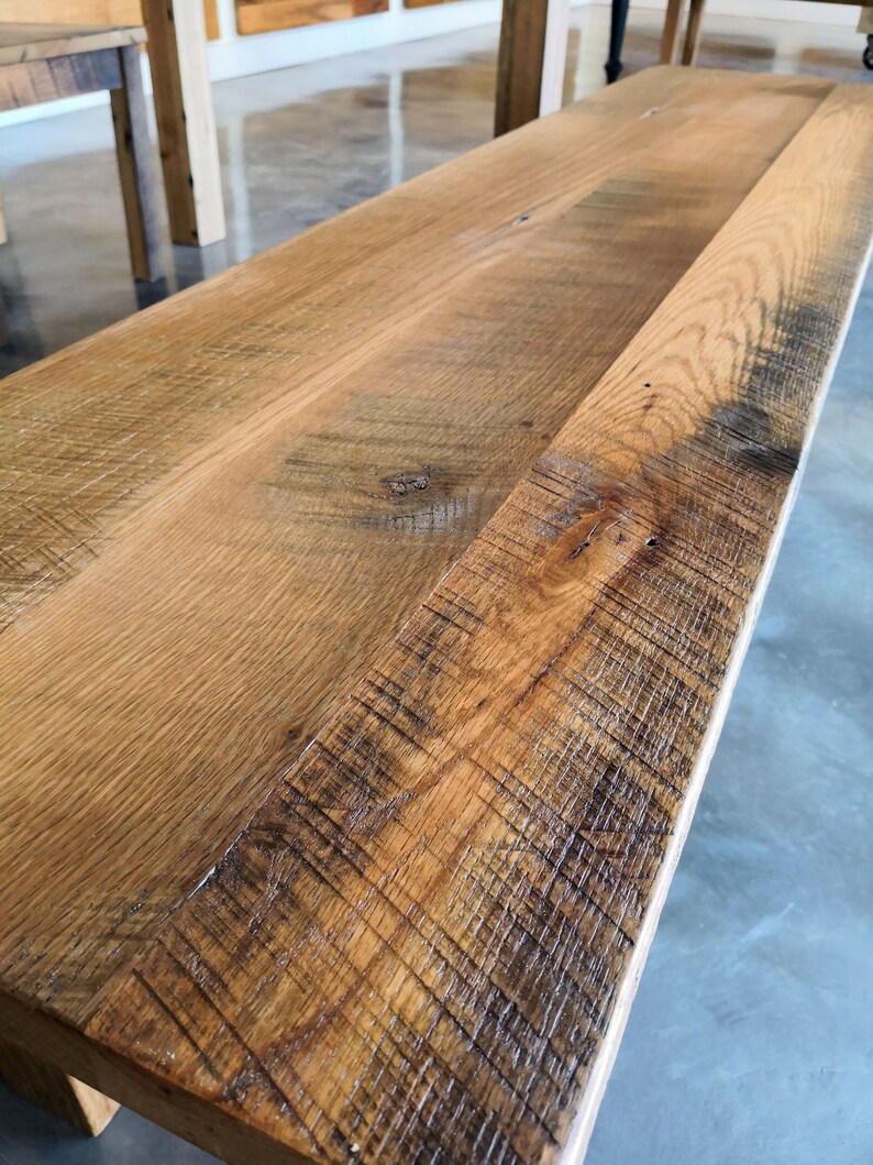 Rustic Reclaimed Oak Farm Bench - Etsy