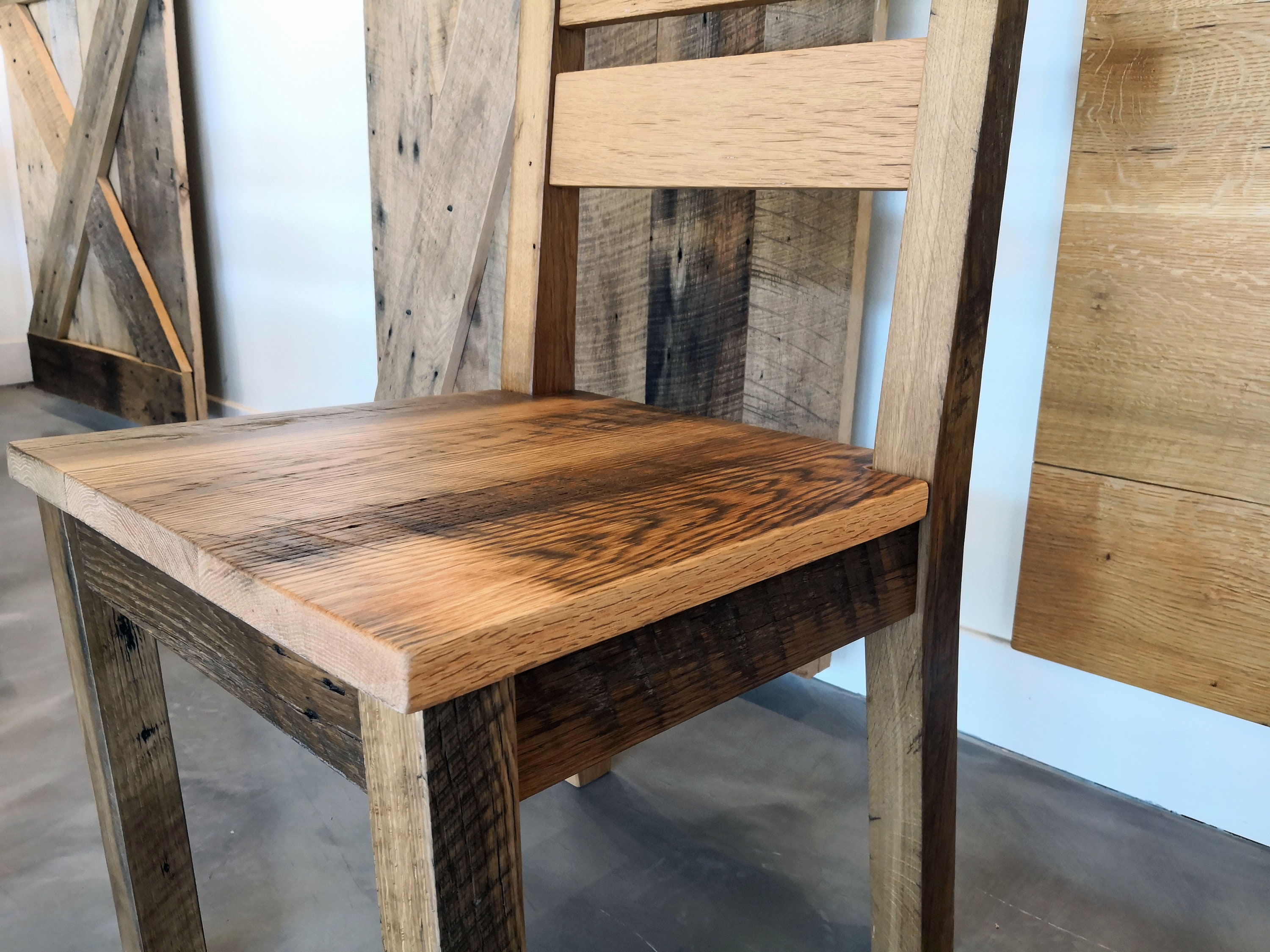 Rustic Reclaimed Oak Farm Chair | Etsy