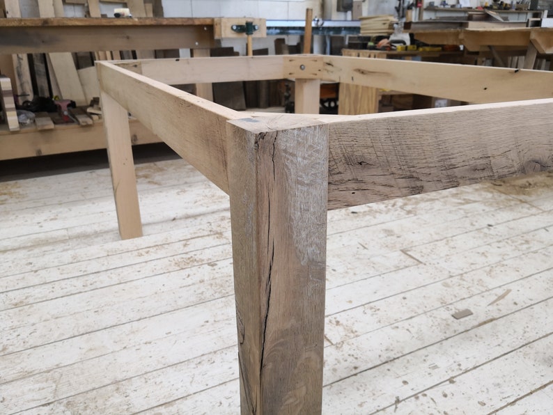 Reclaimed Oak Farm Table Base Kit, Rustic, Farmhouse, DIY - Etsy