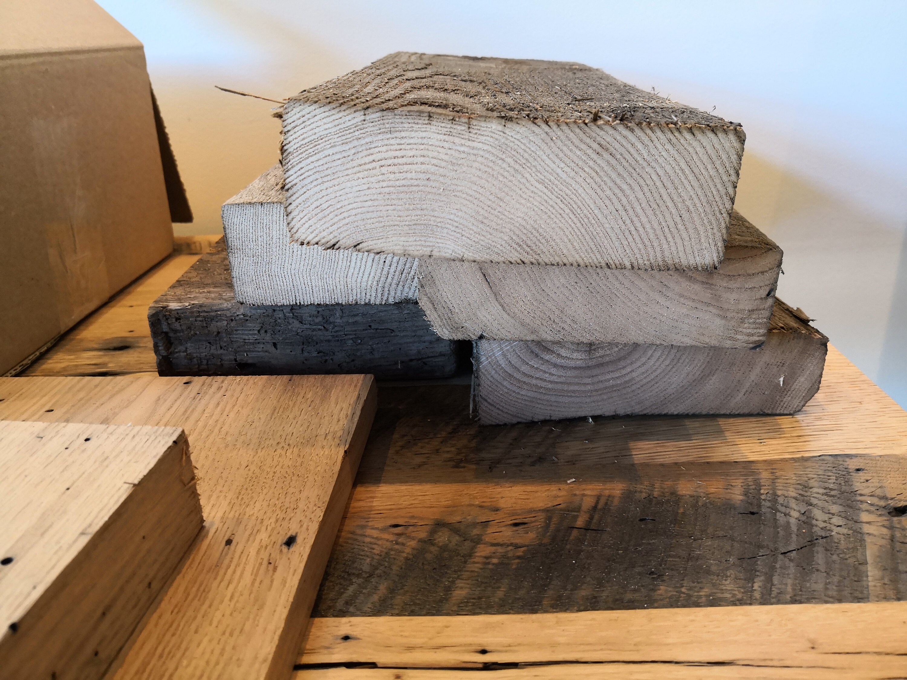 Box Full of Reclaimed Antique Chestnut Wood | Etsy