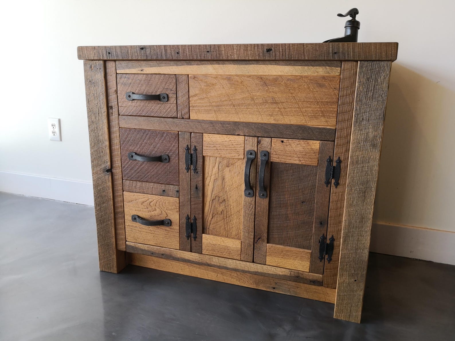 Reclaimed Oak Bathroom Vanity Farmhouse Rustic Original - Etsy