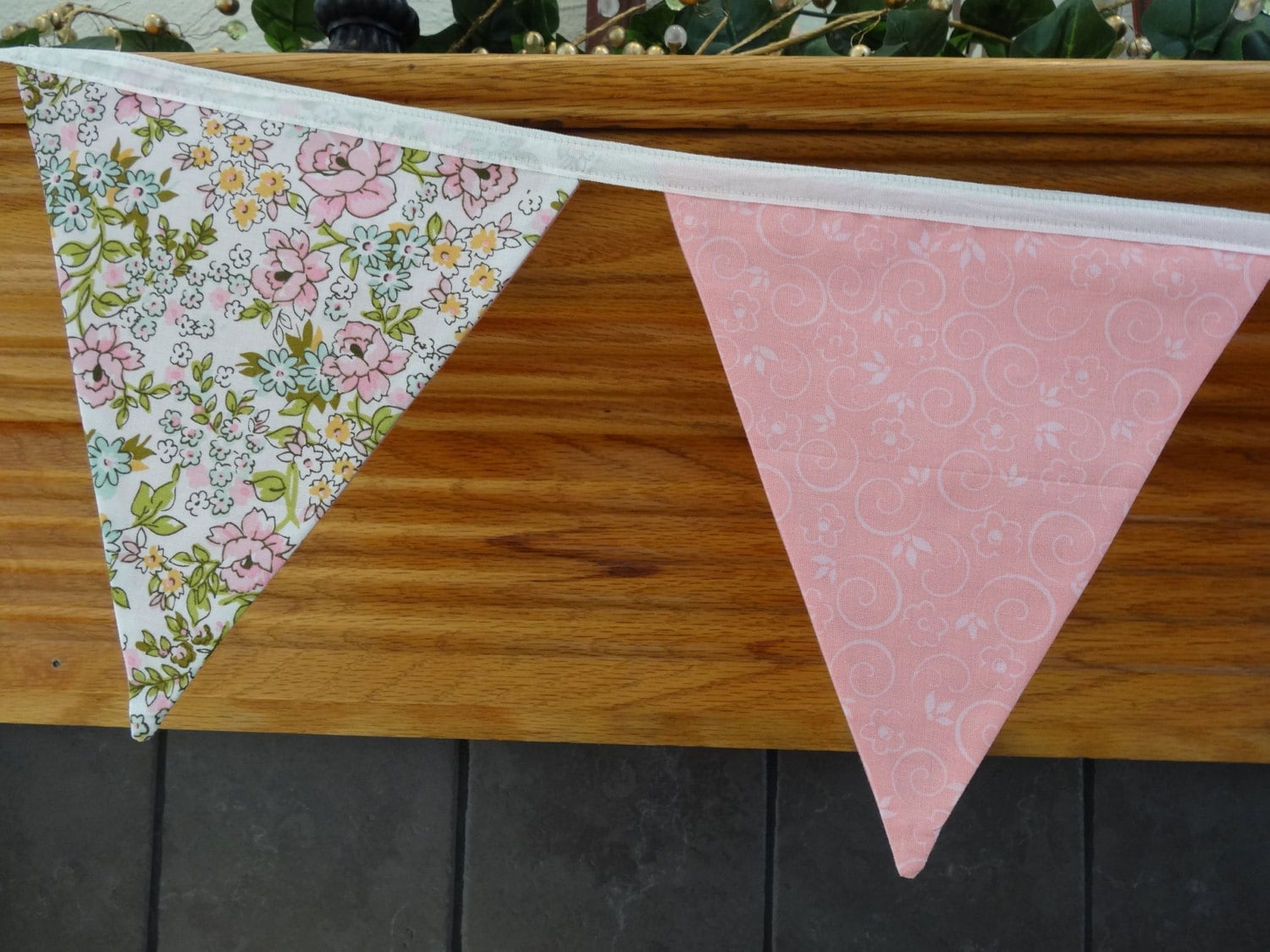 Shabby Chic Floral, Wedding Pennant Banner, Tea Party Bunting, Vintage ...