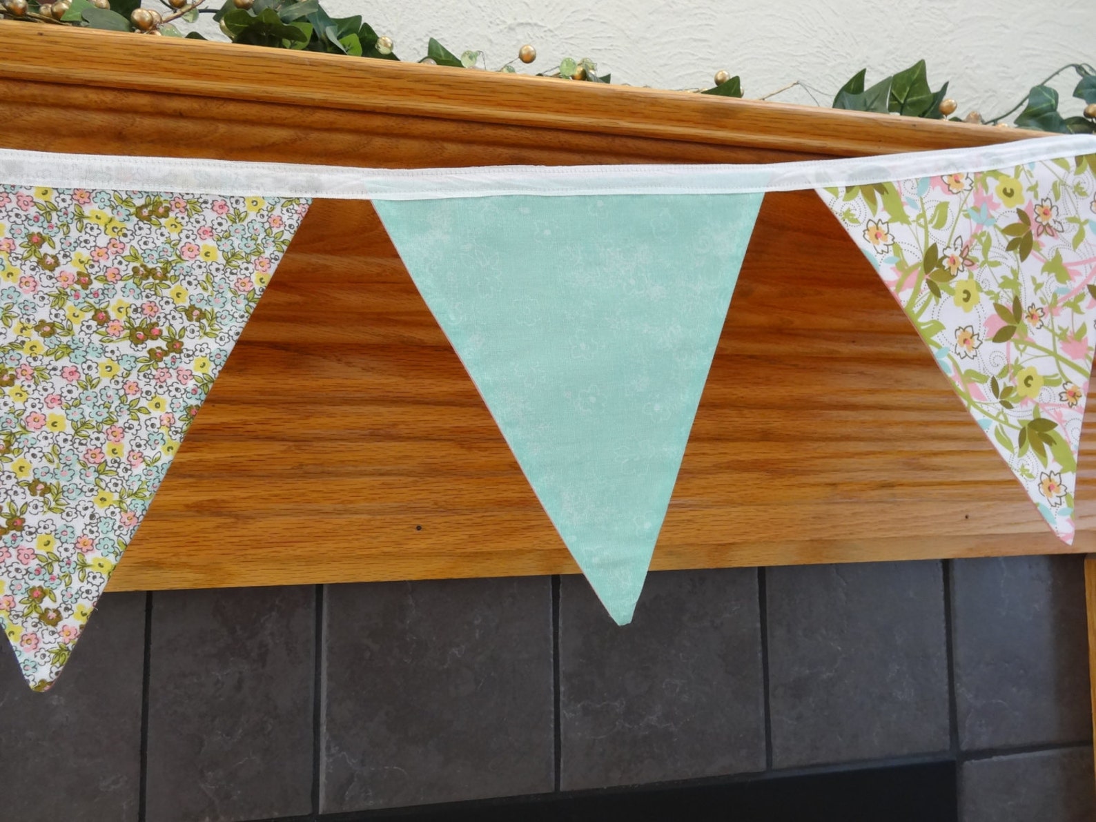 Shabby Chic Floral, Wedding Pennant Banner, Tea Party Bunting, Vintage ...