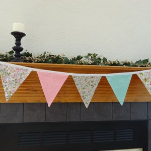 Shabby Chic Floral, Wedding Pennant Banner, Tea Party Bunting, Vintage ...