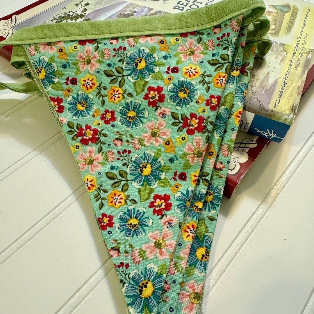 Cottagecore Banner Bunting, Floral Fabric Decoration, Handmade Home ...