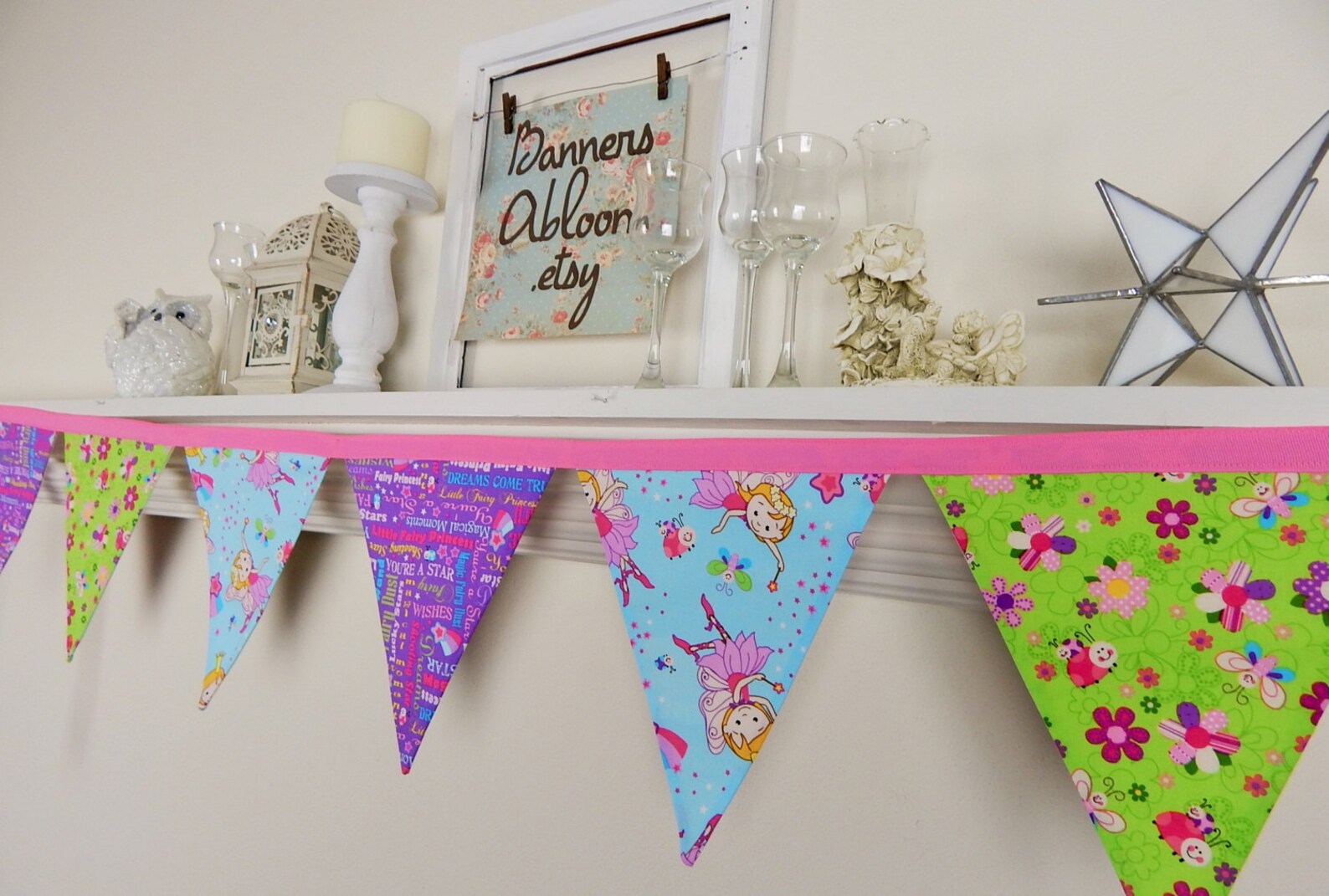 Girl's Decoration, Fairy Princess Banner, Girl's Bunting, Photo Prop ...