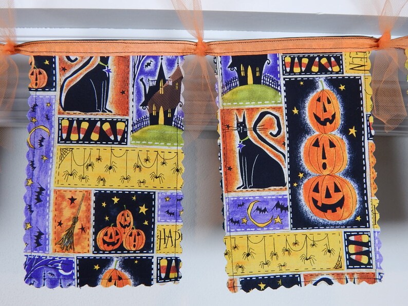 Halloween Decoration Banner, Black Cats, Pumpkins, Jack O'lanterns ...