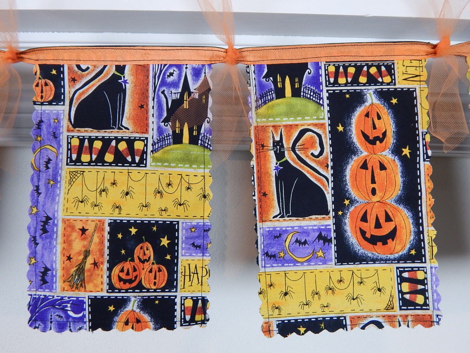 Halloween Decoration Banner, Black Cats, Pumpkins, Jack O'lanterns ...