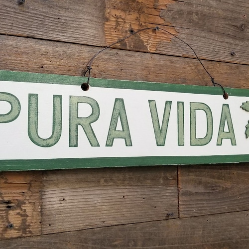 Pura Vida Starts Here Hanging Wood Sign Pura Vida Costa Rica - Etsy