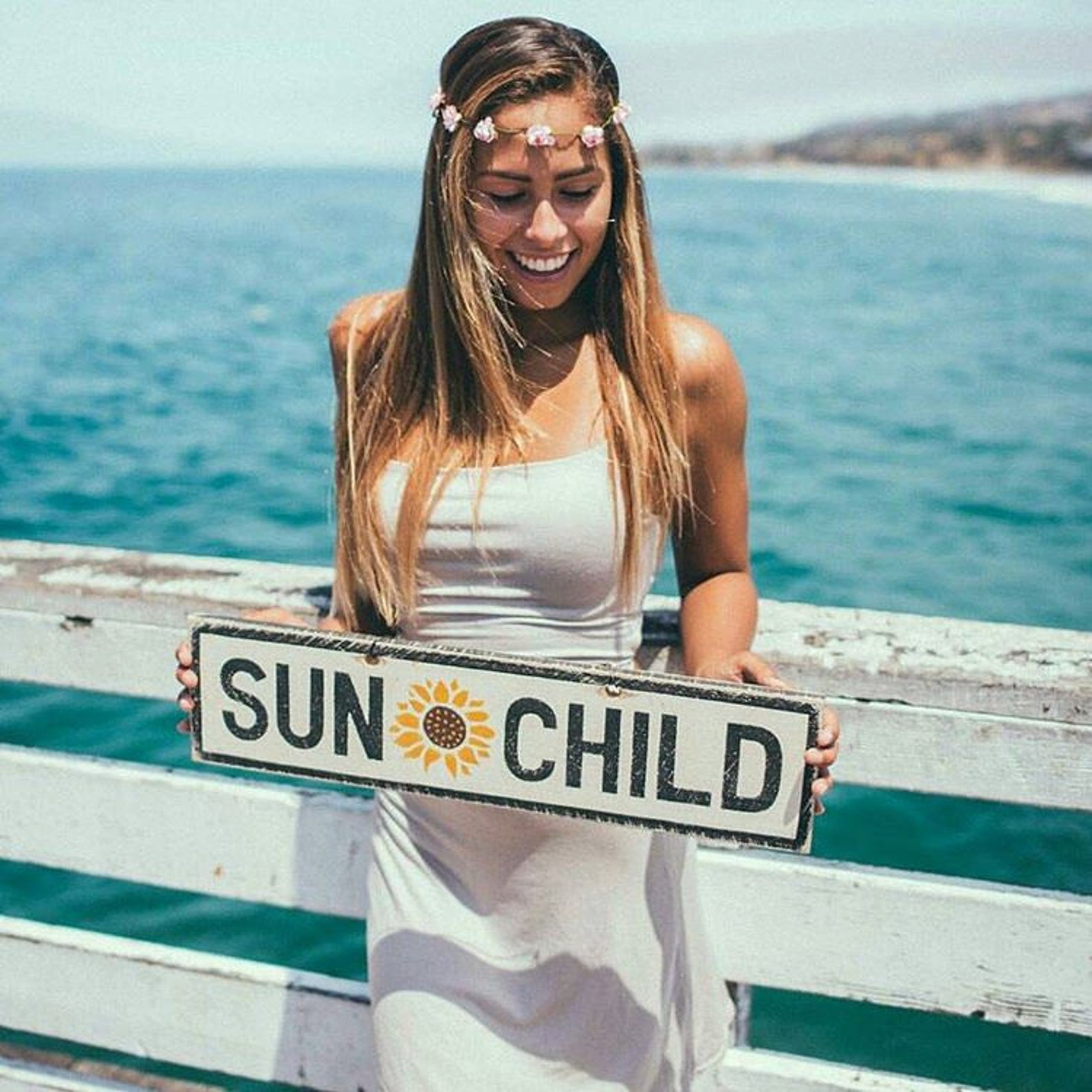 Sun Child with Sunflower Wood Sign Custom Wooden Sign | Etsy