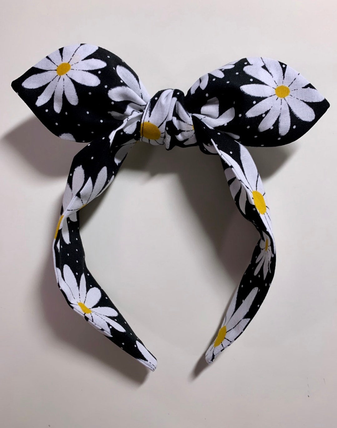 White Daisy Knot Headband - Etsy
