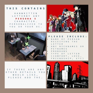 Personalized Letter From Your Comfort Character - Persona 5 - Etsy