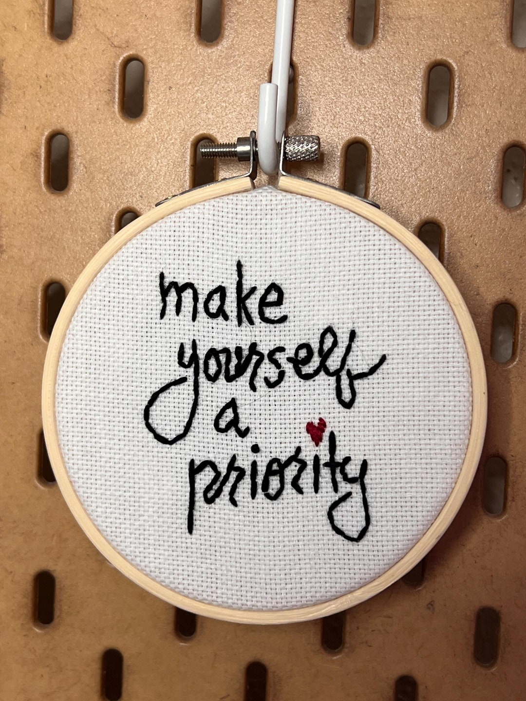 Make Yourself a Priority •-• Hand Embroidered 4" Hoop - Etsy