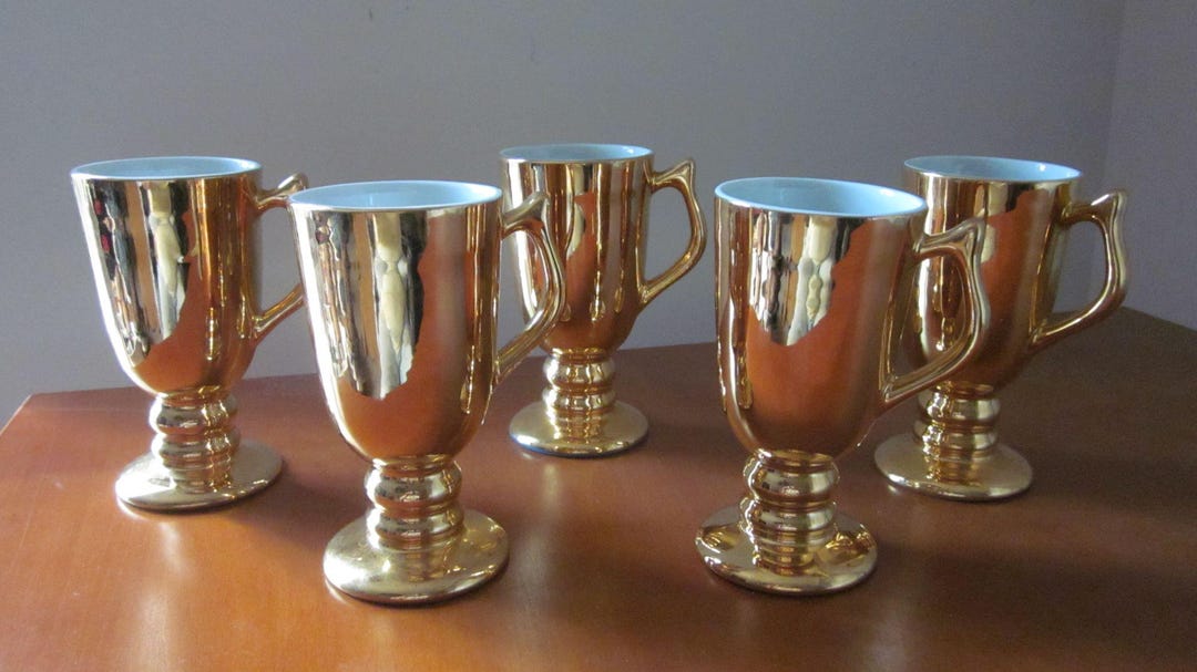 Vintage Irish Coffee Footed Mug, Gold-plated Hall Made in USA 1272 - Etsy