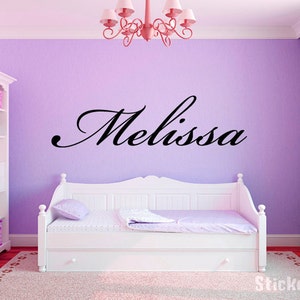 Name Script #1 Wall Decal Monogram Girls Nursery Room Vinyl Wall Decal ...