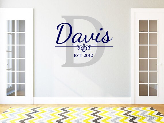 Personalized Family Name Wall Decal Monogram 26 Living and | Etsy