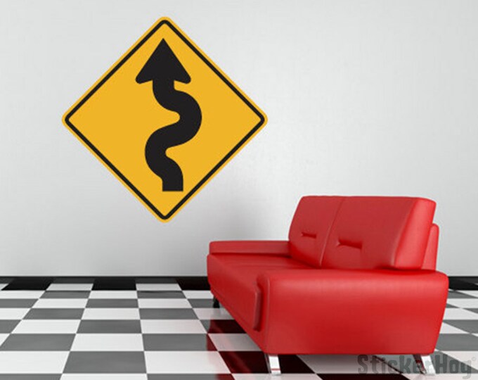 Street & Traffic Sign Wall Decals Winding Road Sign | Etsy