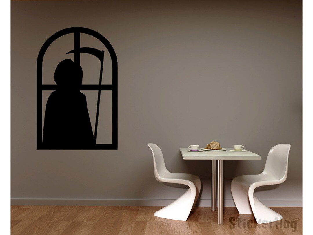 Grim Reaper Window Vinyl Wall Decal Graphics Halloween Home - Etsy