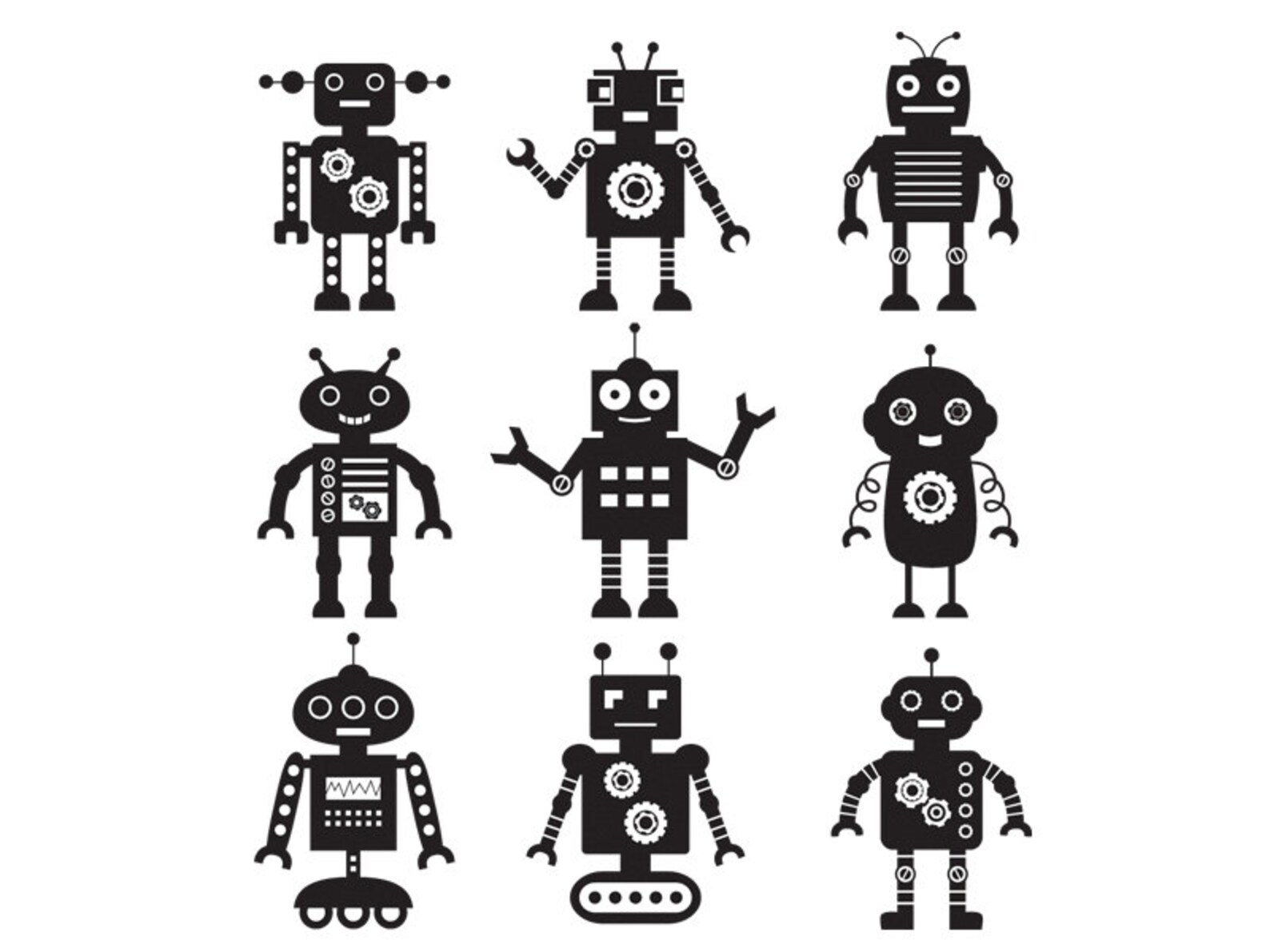 Friendly Robots Wall Decal Border for Home Decor - Etsy