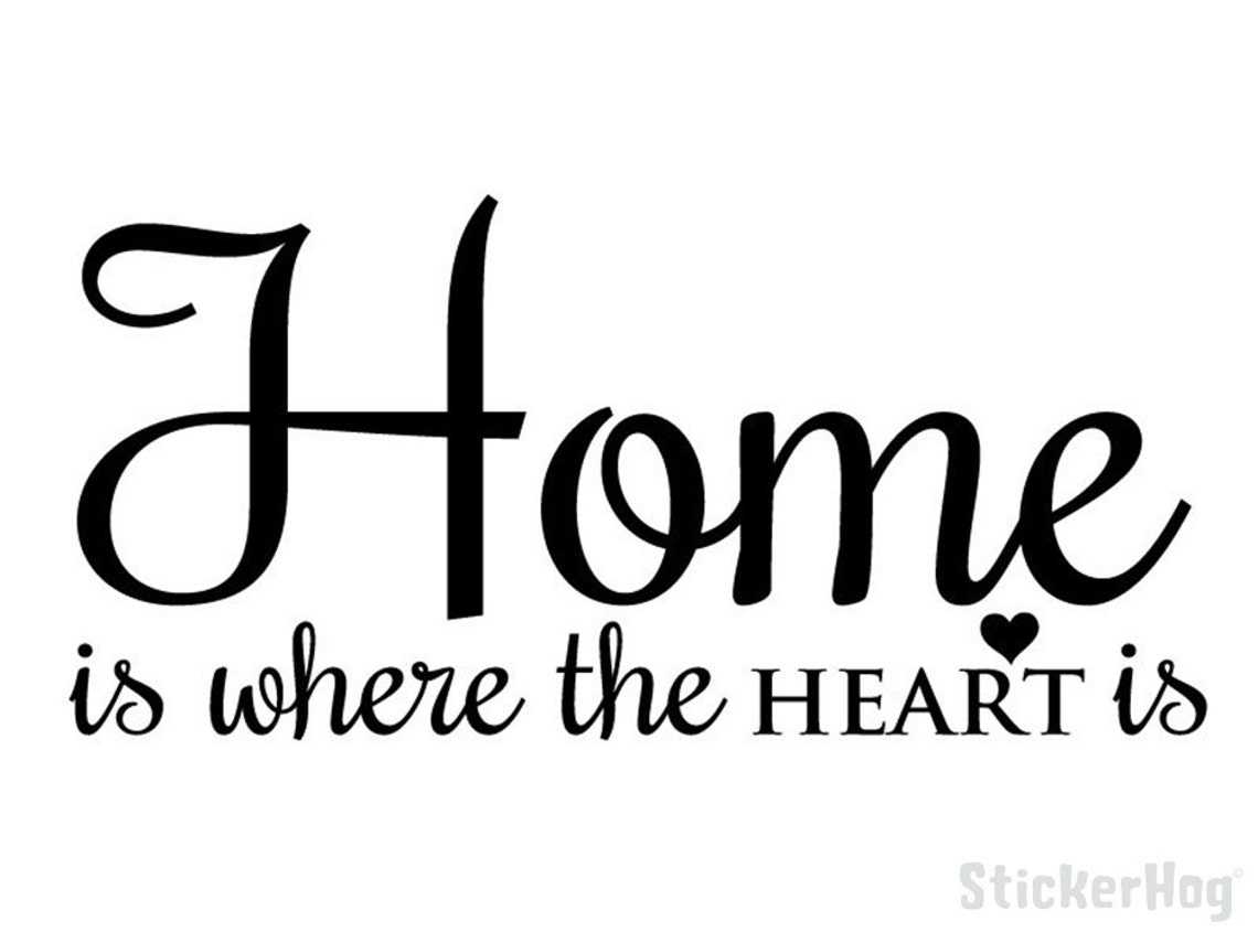 Wall Quote Home is Where the Heart Is Wall Vinyl Graphics | Etsy