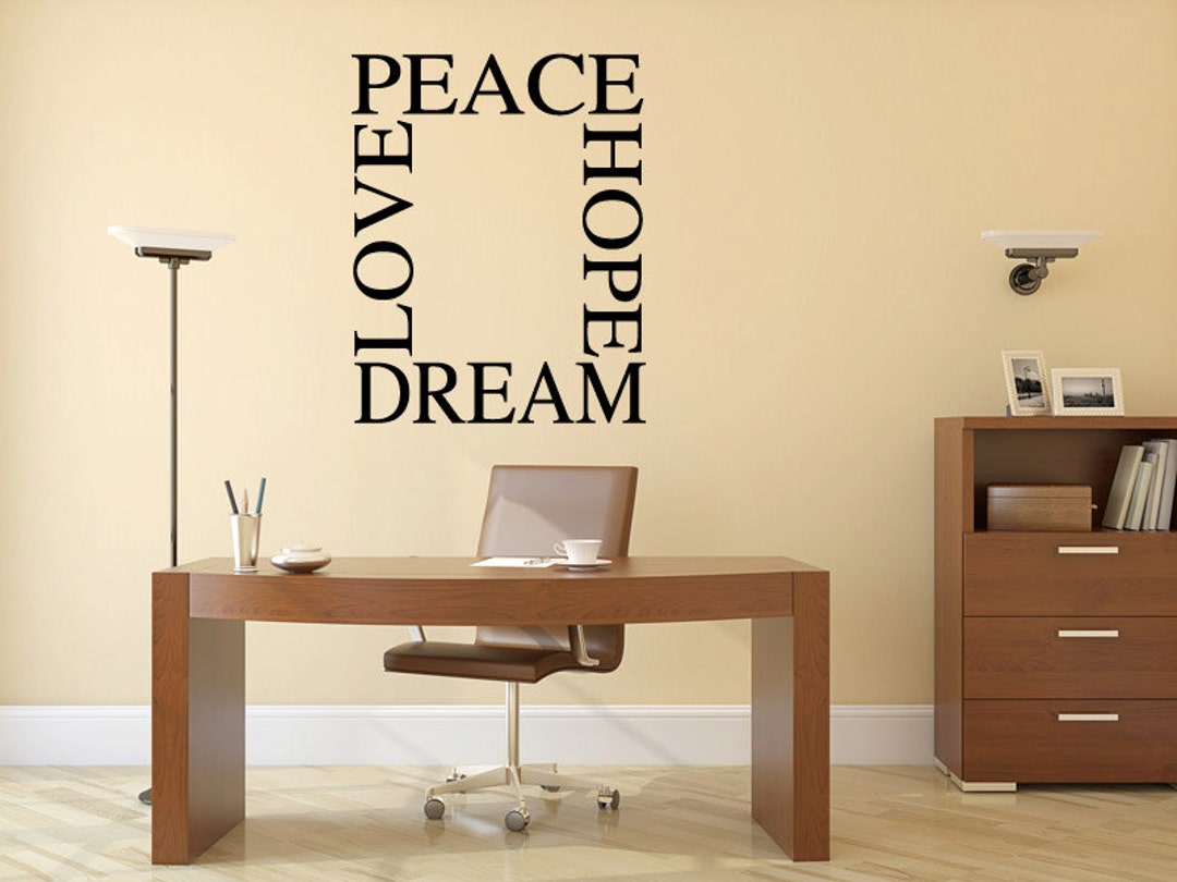 Peace Love Hope Dream Frame Vinyl Wall Decal Graphics Bedroom Office ...