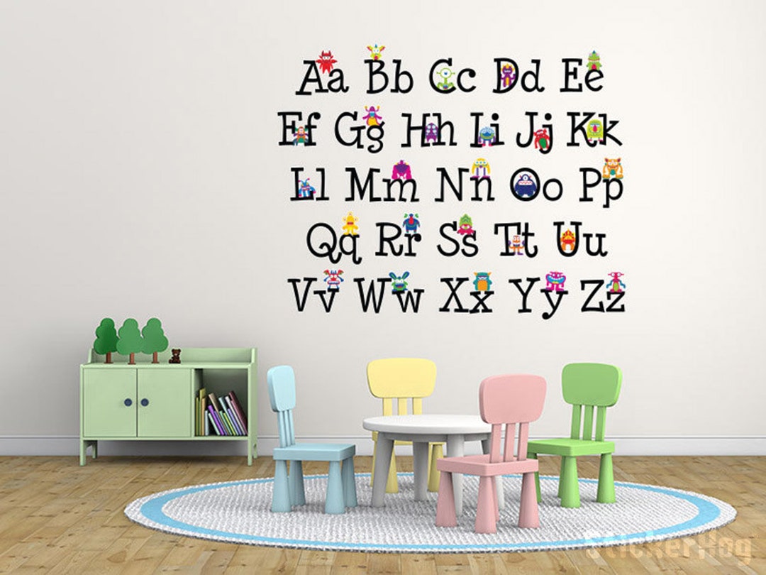 Alphabet Monsters Decals Boys and Girls School Classroom Nursery Baby ...