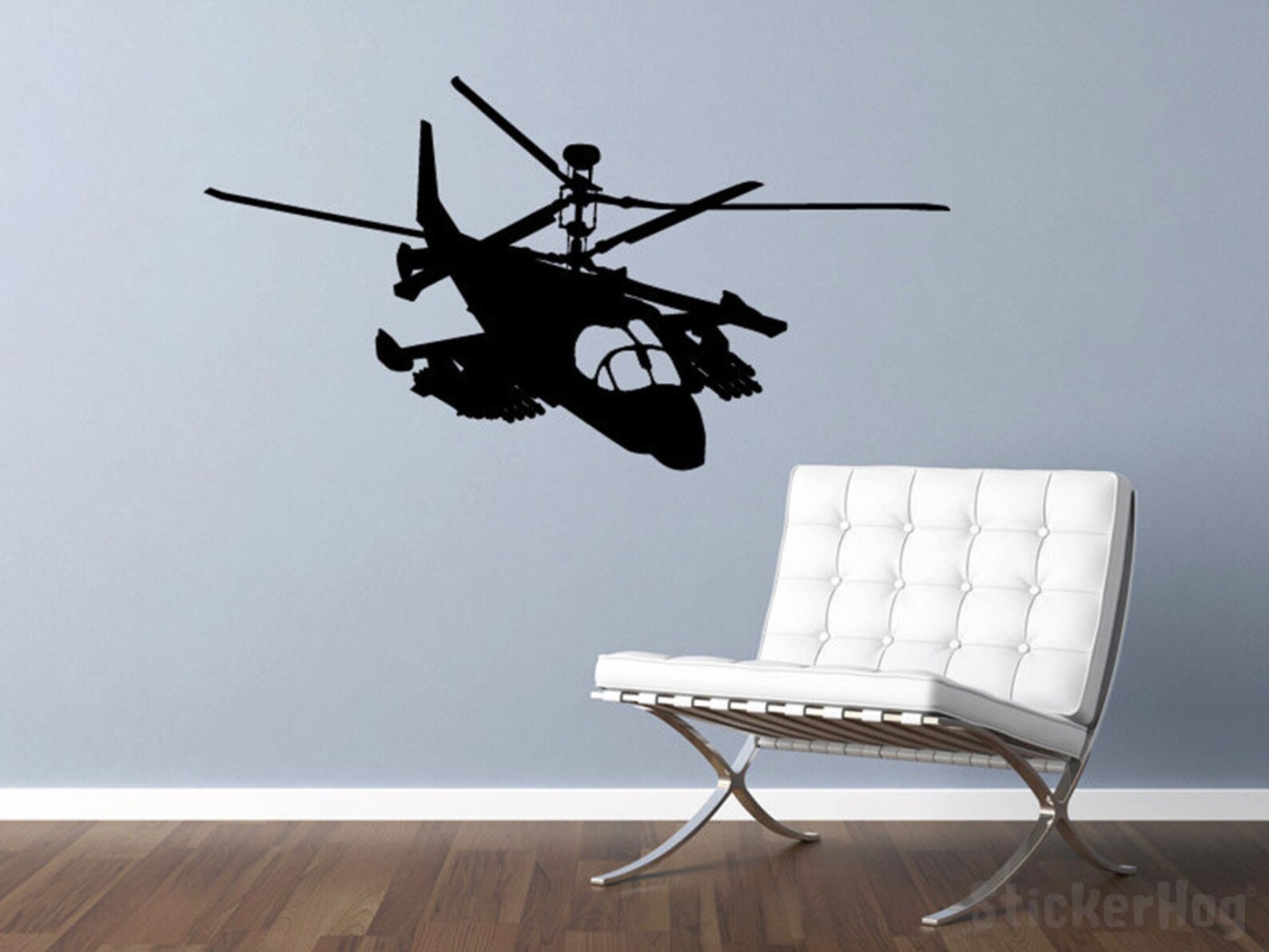 Military Apache Helicopter Wall Decal Vinyl Military Sticker 22"x42 ...