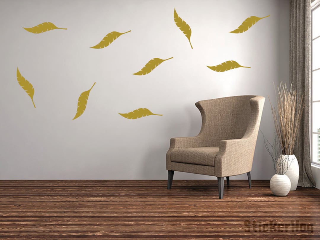 Feathers Pattern Mini Wall Decals Graphic Vinyl Sticker Bedroom Wall ...