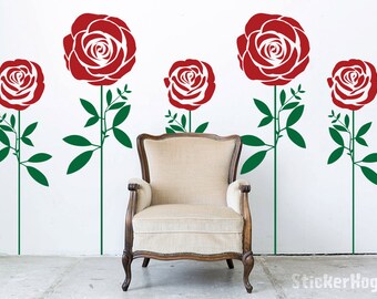 Rose Vinyl Wall Decal or Car Sticker Mv005et - Etsy